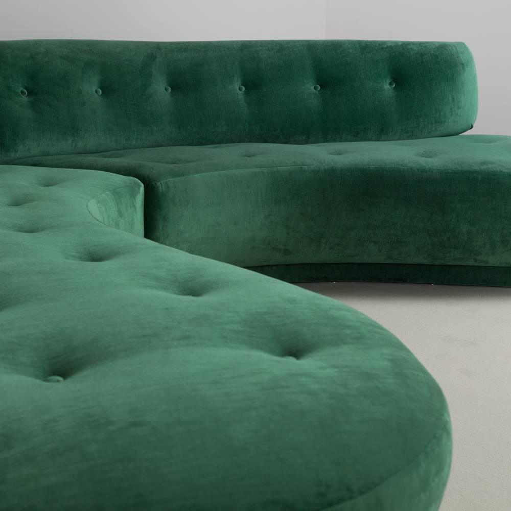 Large Semi Circular Two-Part Sectional Sofa, 1960s For Sale at 1stdibs