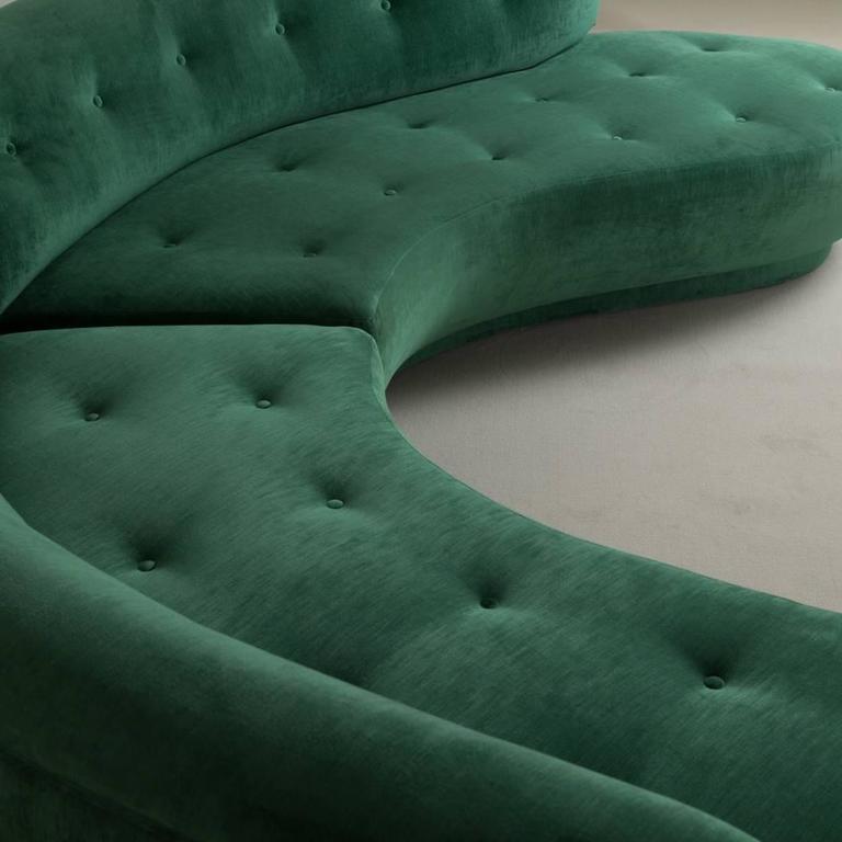Large Semi Circular Two-Part Sectional Sofa, 1960s at 1stDibs