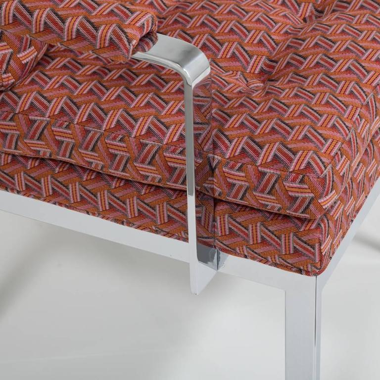 Pair of Milo Baughman Designed Nickel Framed Carver Chairs For Sale at ...