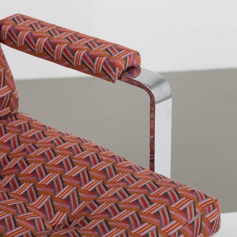 Pair of Milo Baughman Designed Nickel Framed Carver Chairs For Sale at ...