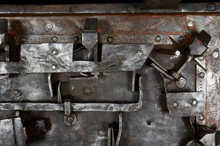 17th Century Iron Trunk with Locking Mechanism For Sale at 1stDibs ...