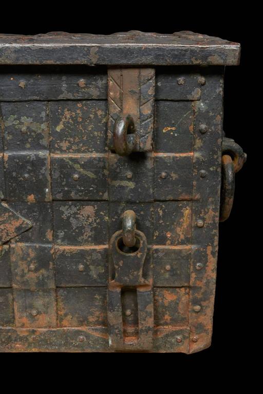 17th Century Iron Trunk with Locking Mechanism For Sale at 1stDibs ...