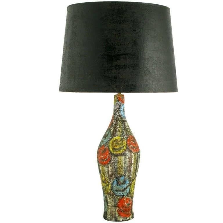 Raymor Italian Hand Glazed Colorful Abstract Ceramic Table Lamp For ...