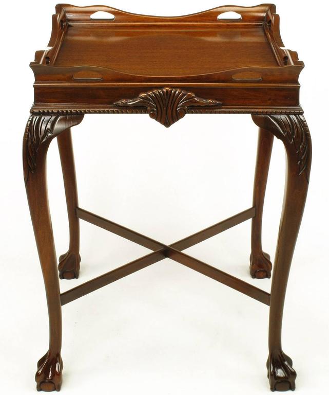 Pair of Mahogany Ball and Claw Footed George II Style End Tables For ...