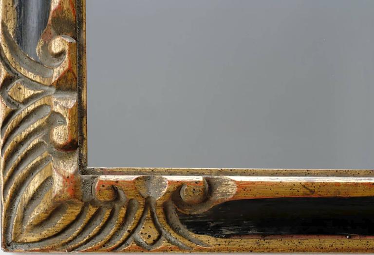 Ebonized and Gilt Hand-Carved Wood Wall Mirror by Jack Prager For Sale ...