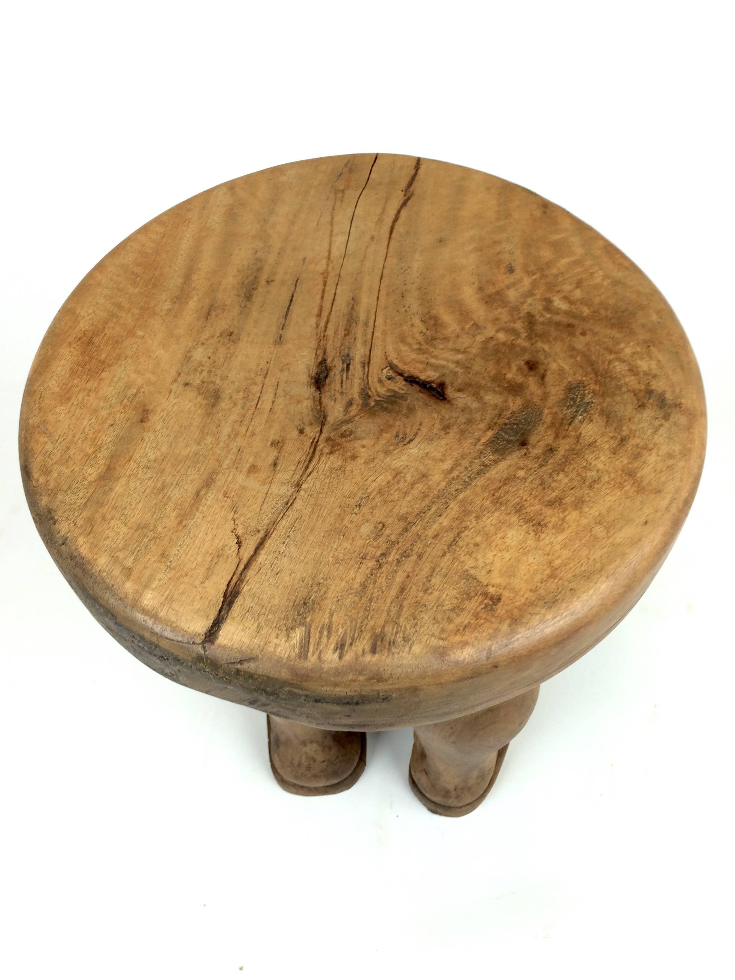 Hand-Carved Solid Wood Folk Art "Foot" Stool at 1stDibs | wood foot ...