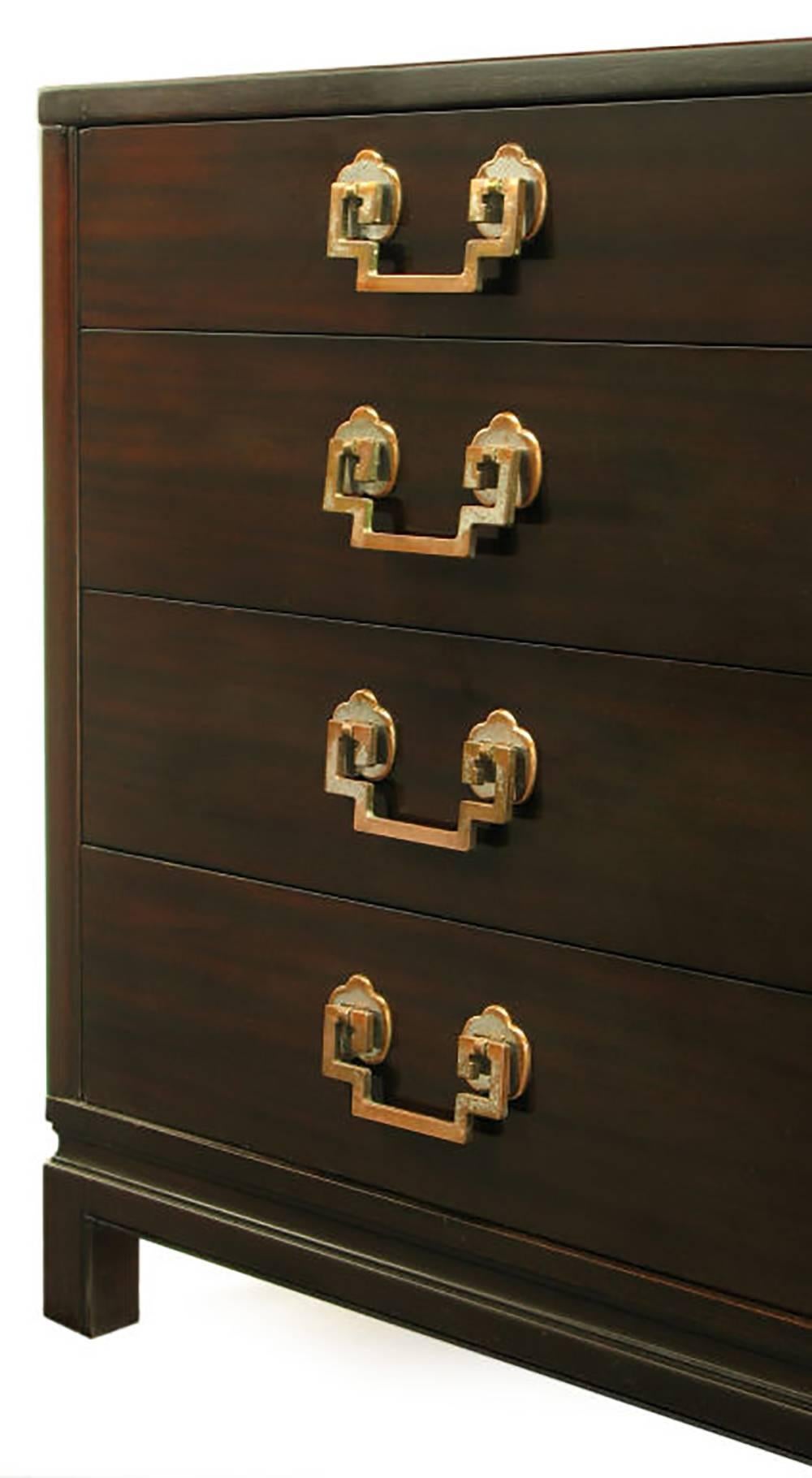 Landstrom Furniture Ribbon-Mahogany and Brass Eight-Drawer Dresser at ...