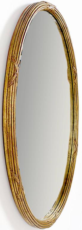 Palladio Italian Reeded and Gilt Oval Mirror at 1stDibs