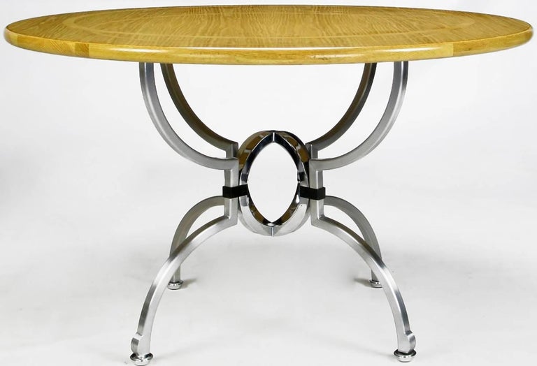 Jay Spectre Eclipse Dining Table in White Oak and Steel at 1stDibs