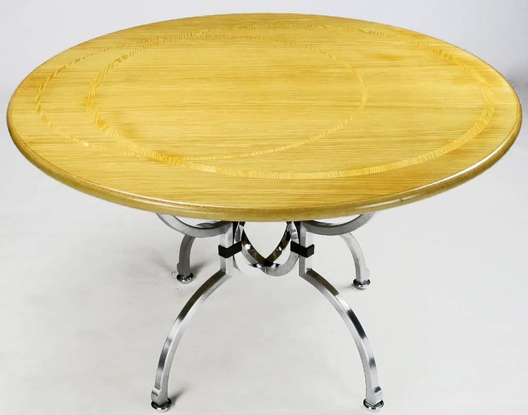 Jay Spectre Eclipse Dining Table in White Oak and Steel at 1stDibs