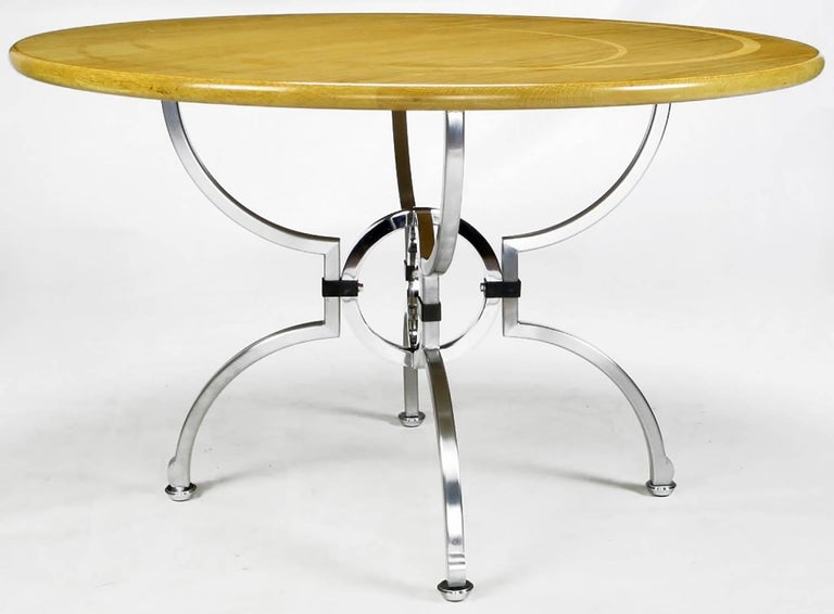 Jay Spectre Eclipse Dining Table in White Oak and Steel at 1stDibs