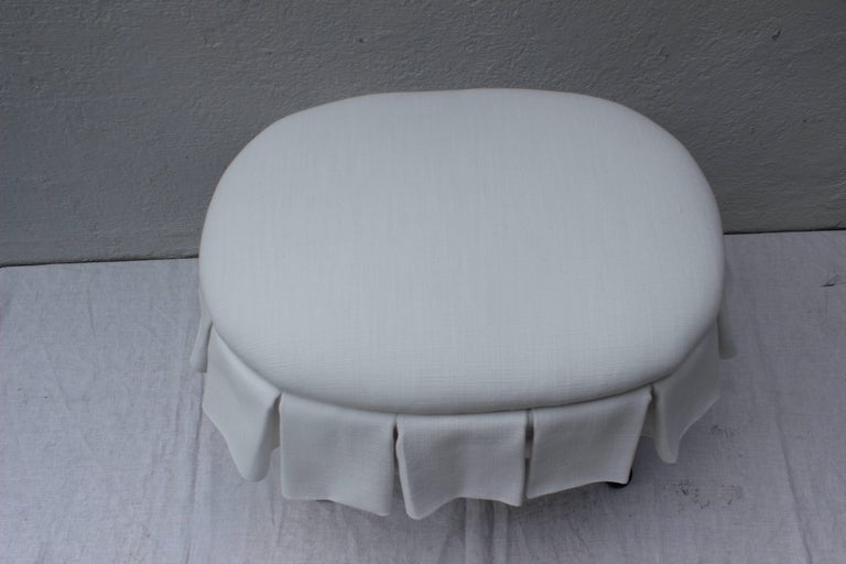 Ebonized Oval Stool with Box Pleated Skirt at 1stDibs | oval skirt