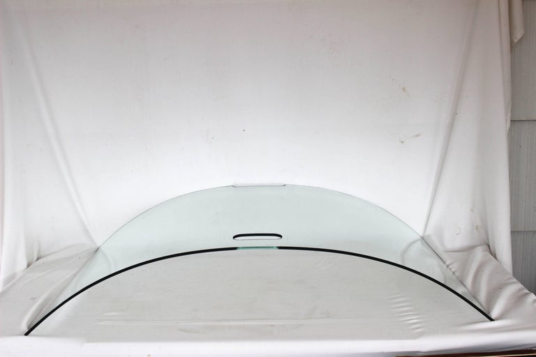 Modern Curved Glass Fireplace Screen at 1stDibs