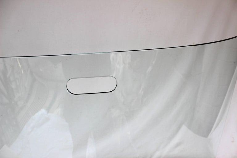 Modern Curved Glass Fireplace Screen at 1stdibs