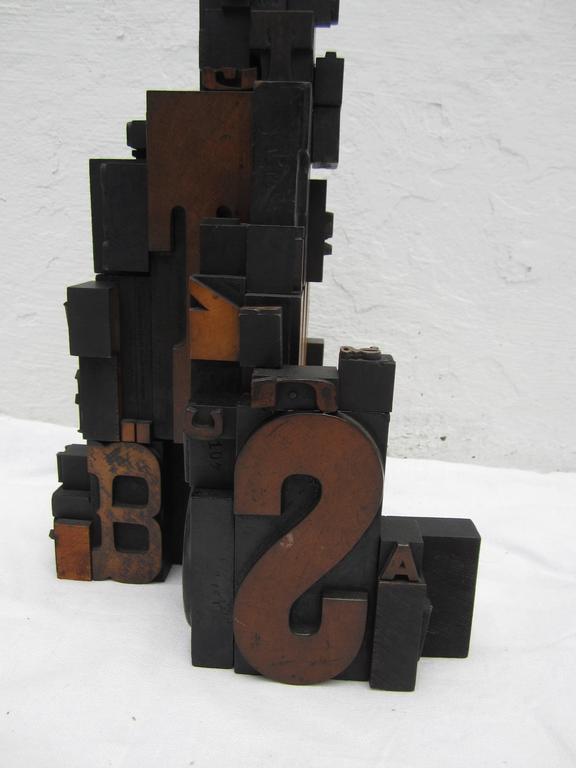 Letterpress Wood Block Sculpture For Sale at 1stDibs