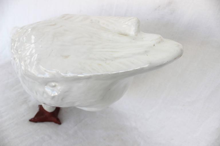 White Glazed Ceramic Goose at 1stDibs