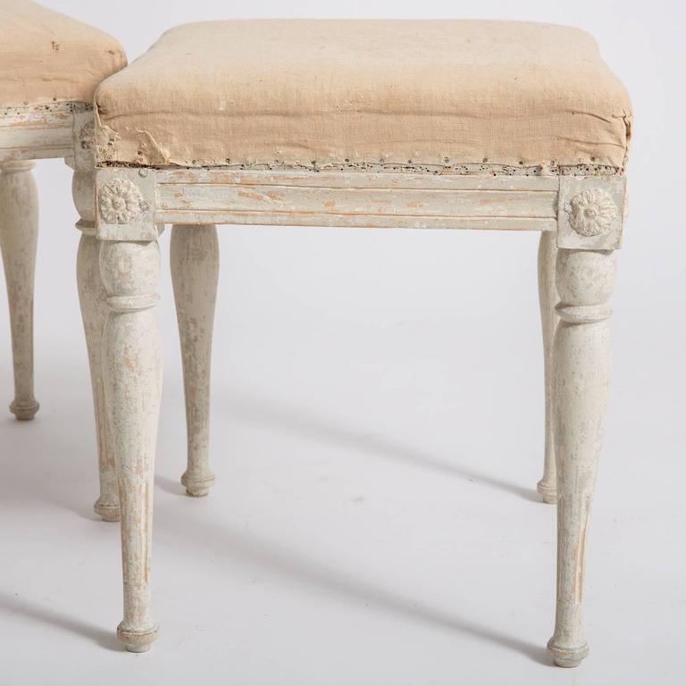 Pair of Swedish Gustavian Period Stools, circa 1790 at 1stDibs