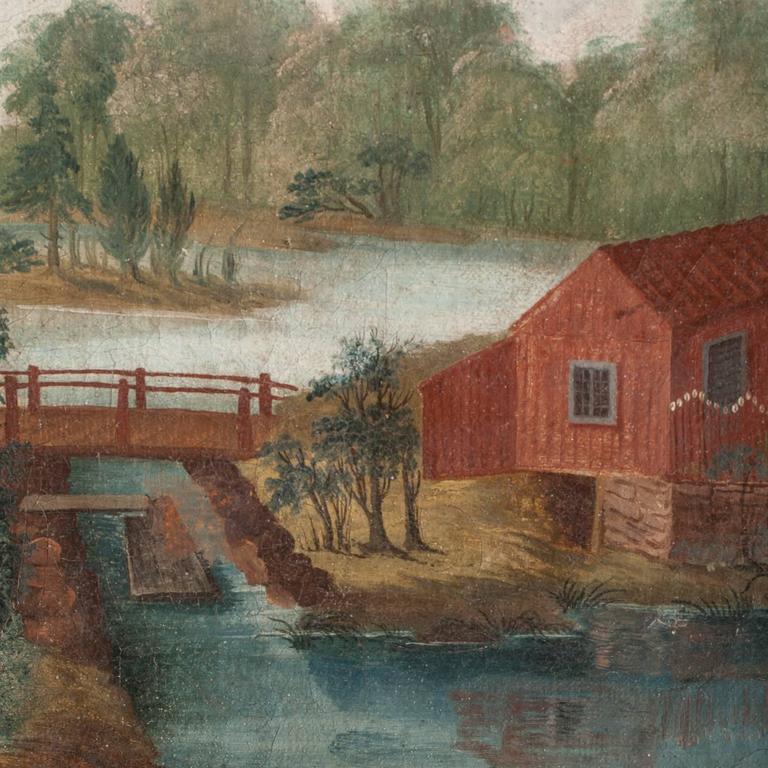 Swedish, Folk Art Wall Painting, Oil on Linen, circa 1790 at 1stDibs ...