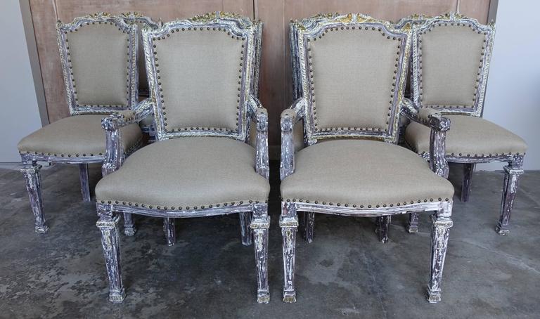 Set of Ten French Louis XVI Style Dining Chairs at 1stDibs