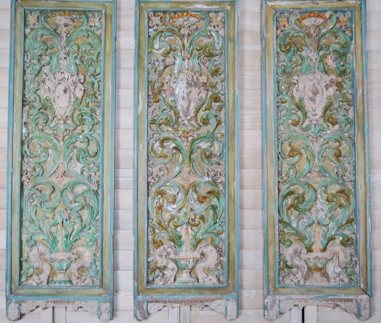 Carved Wood Three Panel 19 Century Italian Triptych at 1stDibs