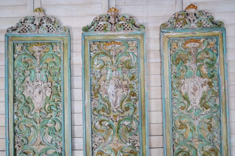 Carved Wood Three Panel 19 Century Italian Triptych at 1stDibs