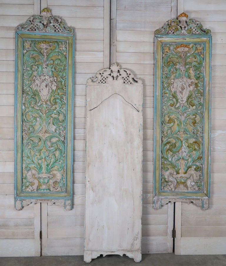 Carved Wood Three Panel 19 Century Italian Triptych at 1stDibs