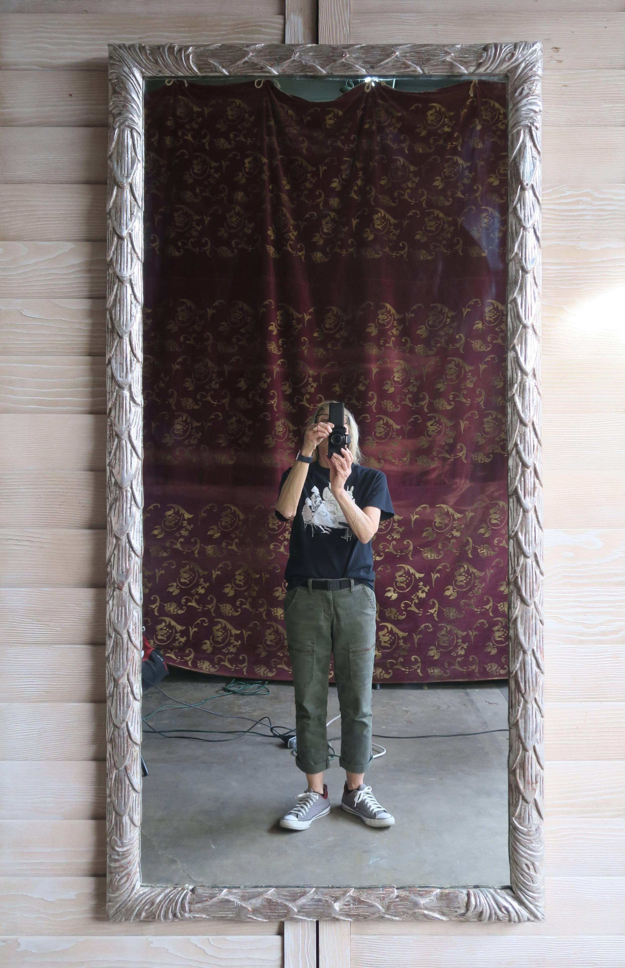 Pair of Italian Silver Gilt Bamboo Motif Carved Mirrors at 1stDibs
