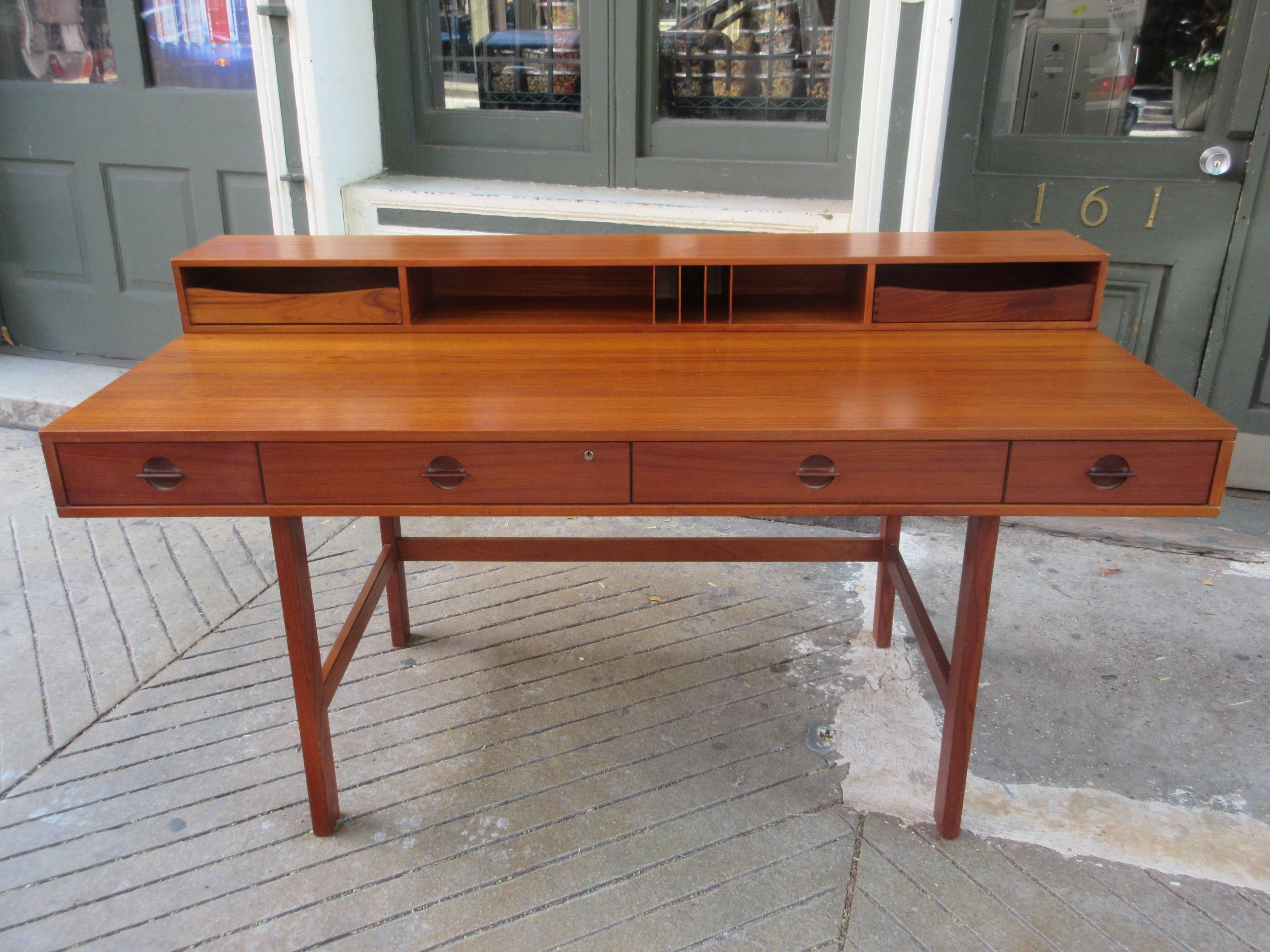 Jens Quistgaard Teak Flip Top Desk for Lovig at 1stDibs