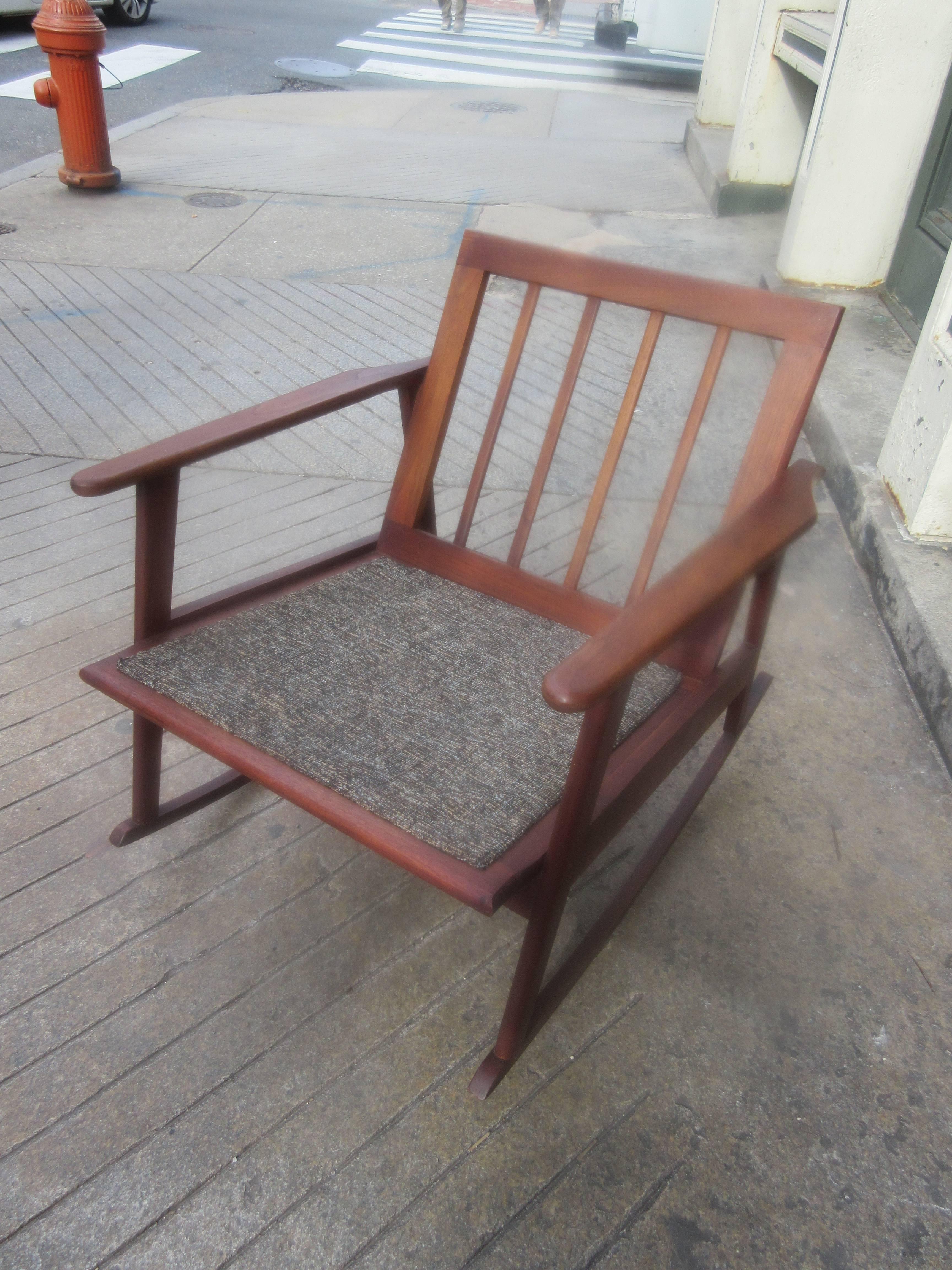 Danish Teak Rocker in the Style of Ole Wanscher at 1stDibs