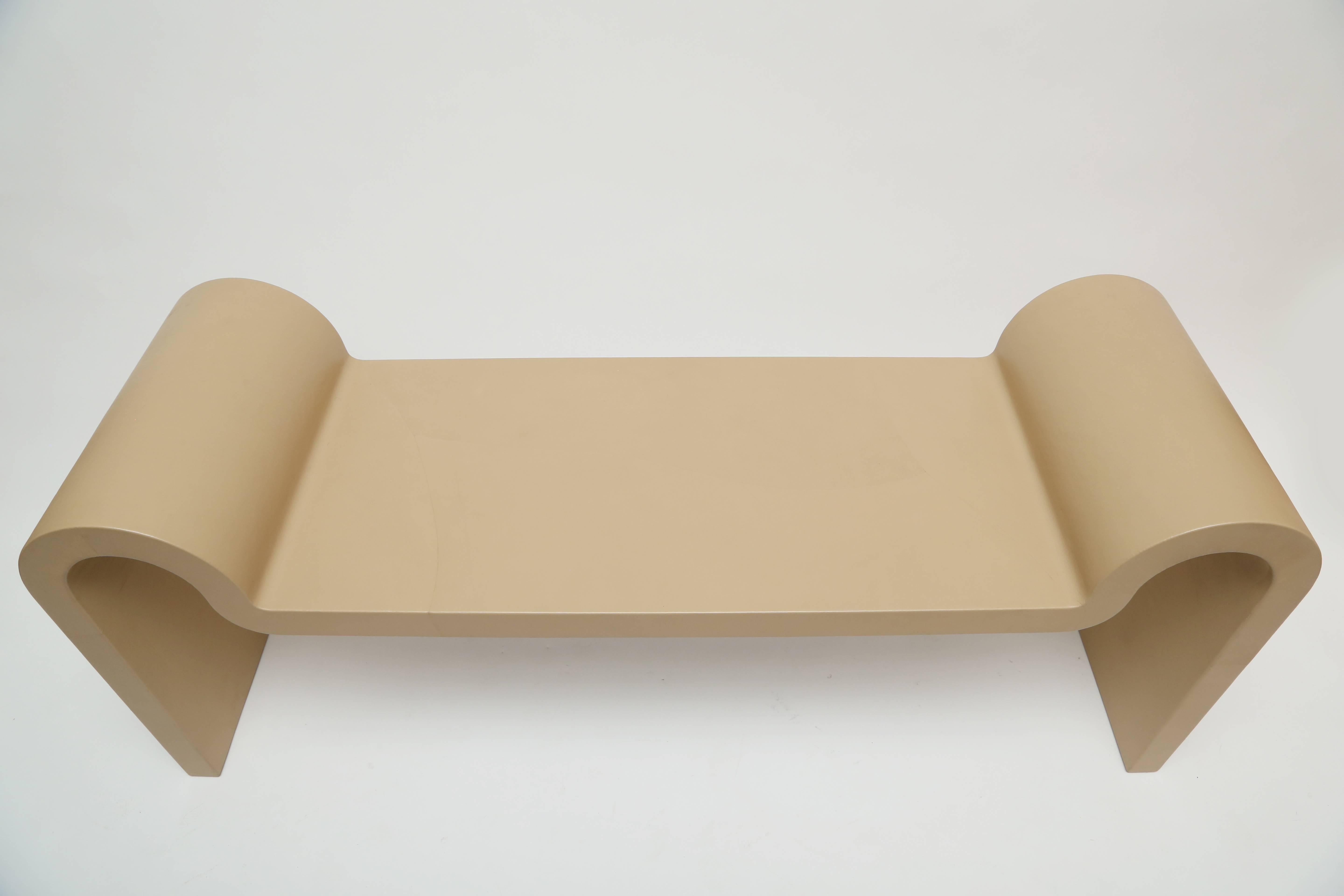 Karl Springer Leather Sculpture Bench at 1stDibs | karl springer bench
