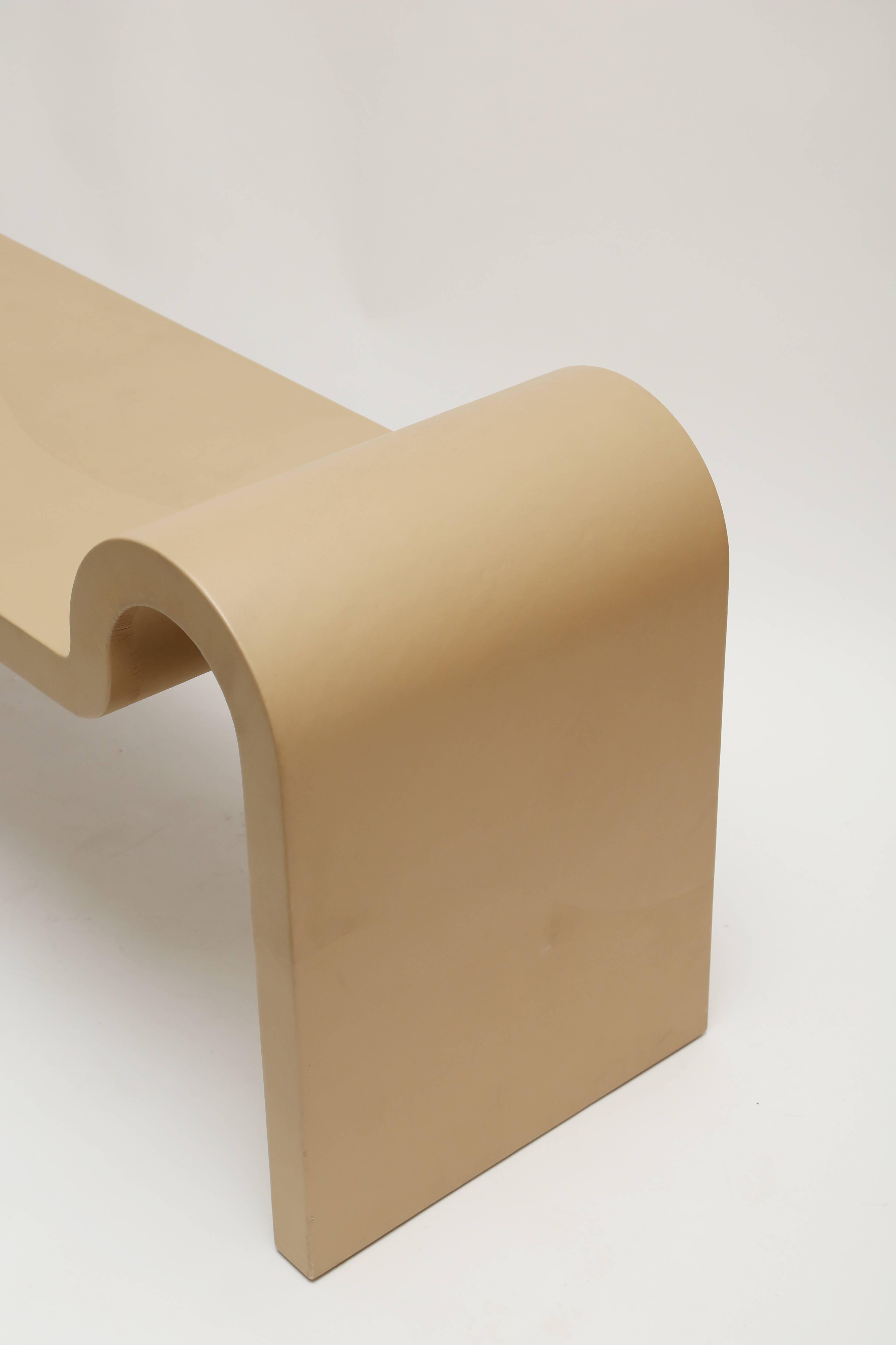 Karl Springer Leather Sculpture Bench at 1stDibs | karl springer bench