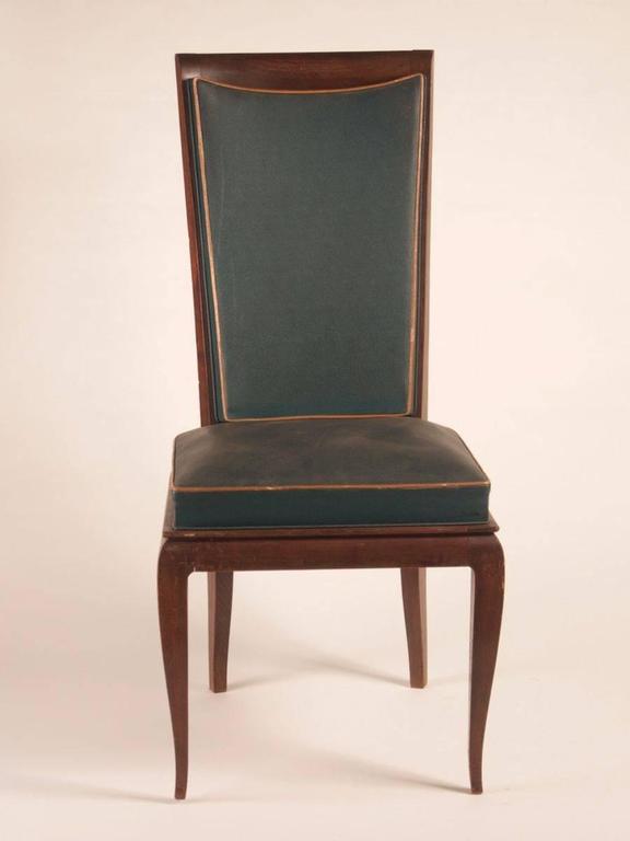 Rene Prou Attributed Set of Eight Dining Chairs For Sale at 1stDibs