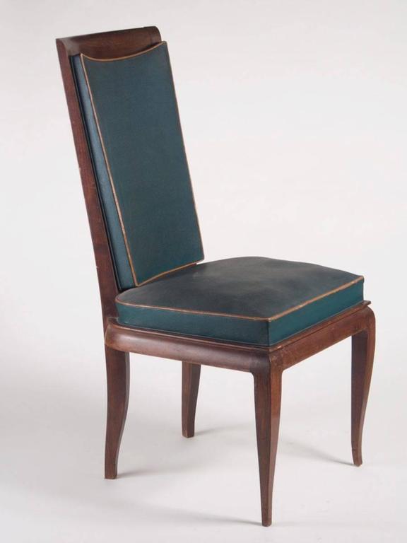 Rene Prou Attributed Set of Eight Dining Chairs For Sale at 1stDibs