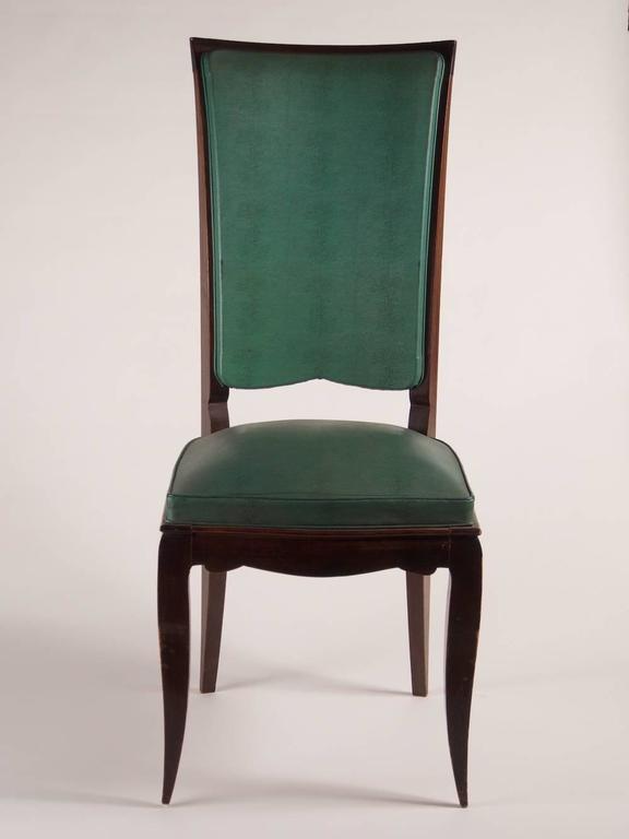 Rene Prou Fine Set of Six Dining Chairs For Sale at 1stDibs