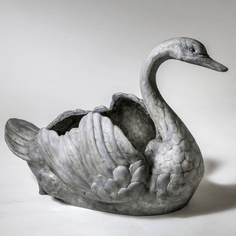 Pair of Swan Planters at 1stDibs