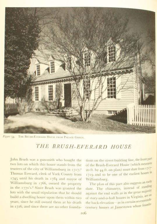18th Century Houses of Williamsburg by Marcus Whiffen For Sale at 1stDibs