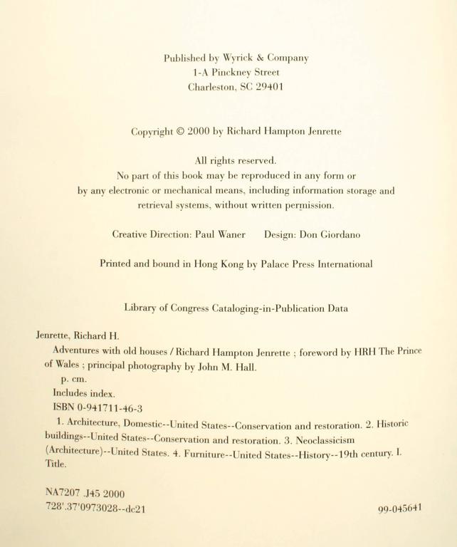 Adventures with Old Houses by Richard Jenrette, First Edition For Sale ...