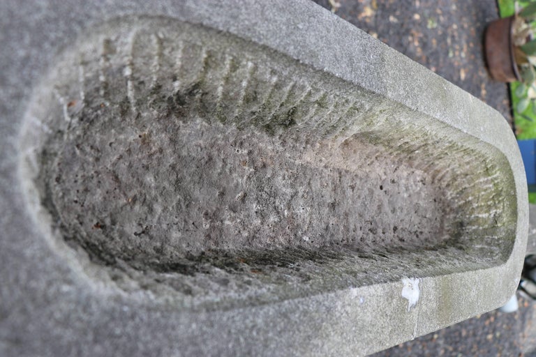Hand-Carved Bluestone Oval Planter at 1stDibs