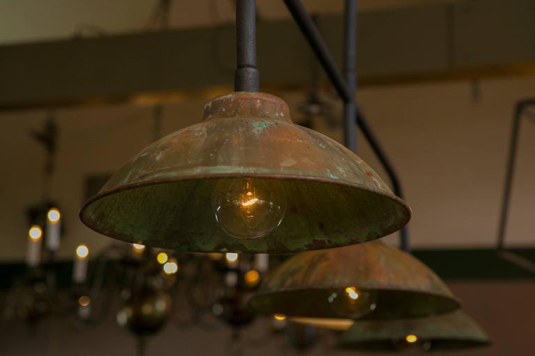 Custom Industrial Copper and Iron Kitchen Island or Billiard Light at ...