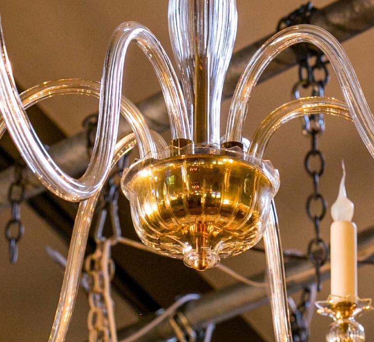 Pair of Vintage Moderne Murano Chandeliers at 1stDibs