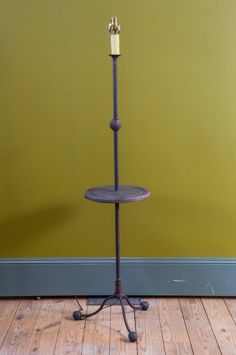 Custom Rustic Hand-Forged Iron and Wood Floor Lamp at 1stDibs