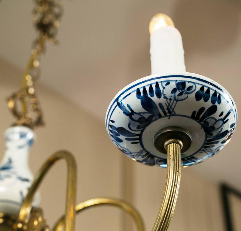 Blue and White Delft Chandelier Circa 1940 at 1stDibs | delft blue ...