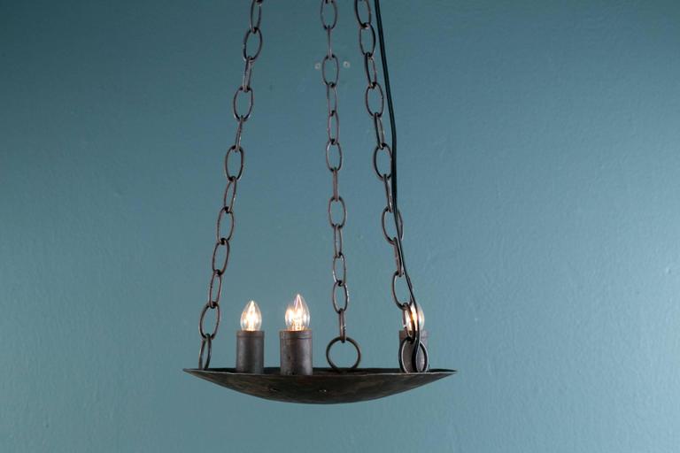 Hand-Forged American Iron Custom “Highland” Pendant with Three Sockets ...