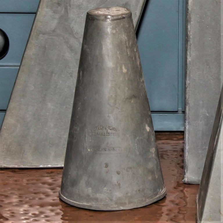 Set of Five, Belgian Didactic Geometric Zinc Forms, Circa 1940 at 1stDibs