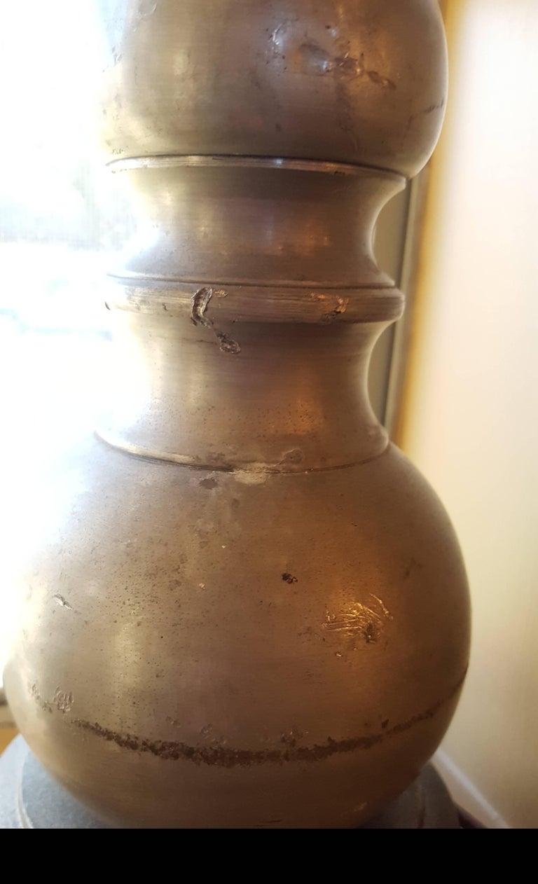 Pair Classic European Pewter Table Lamps at 1stDibs