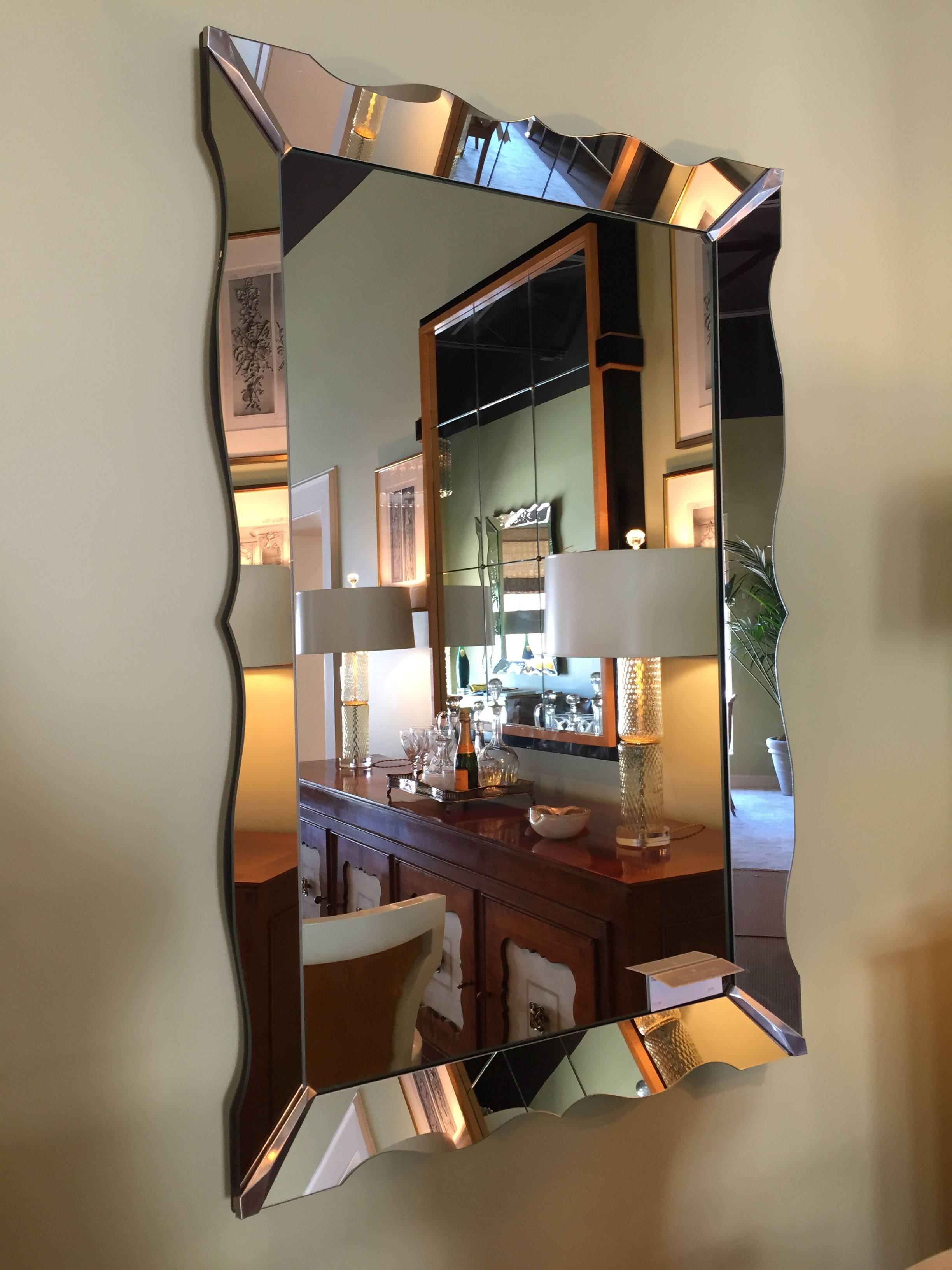 Scalloped Edge Mirror Frame Mirror, circa 1940 at 1stDibs | wavy edge ...