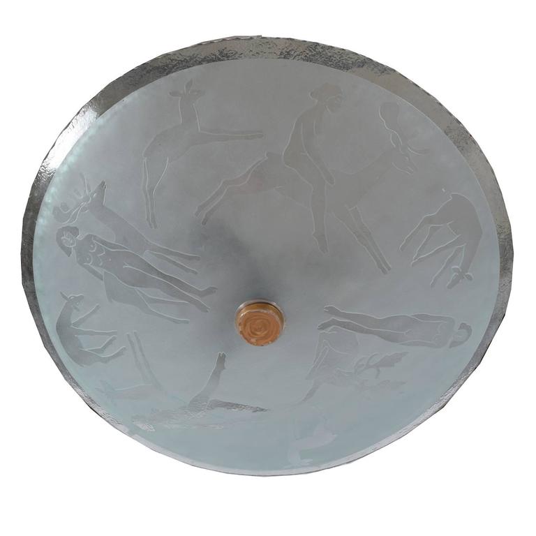 Large Orrefors Glass Art Deco Fixture For Sale At 1stdibs