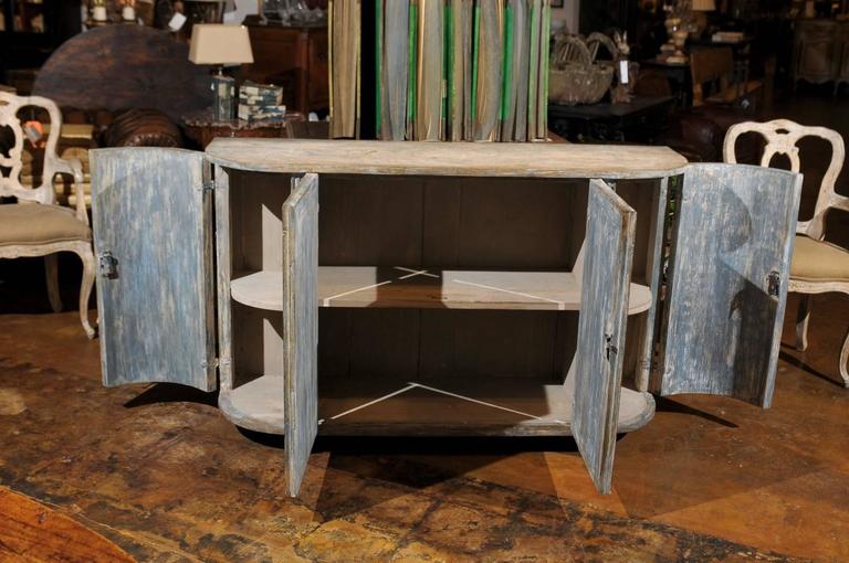 Italian Paint Decorated Buffet with Rounded Corners, circa 1900 at 1stDibs