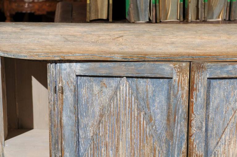 Italian Paint Decorated Buffet with Rounded Corners, circa 1900 at 1stDibs