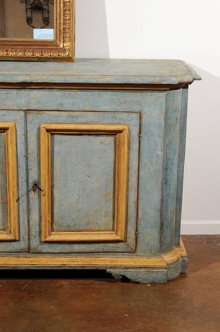 Italian Florentine Light Grey Blue Painted Buffet with Two Doors from ...